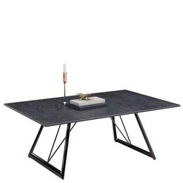Pharao24.de Wohnzimmer Tisch mit Keramik in Dunkelgrau 110 cm breit
