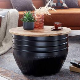 Pharao24.de Tischtruhe im Industry und Loft Stil Metall und Massivholz