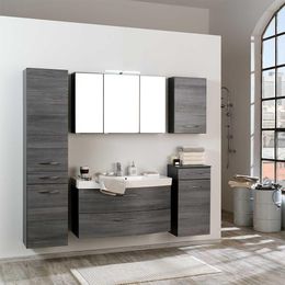Pharao24.de Badm&ouml;bel Set in Eiche Grau modern (f&uuml;nfteilig)