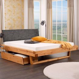 Pharao24.de Holzbett Doppelbett aus Massivholz mit Massivholz Oberfl&auml;che