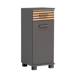 Pharao24.de Beistellschrank Bad Badeschrank in Anthrazit mit einer Schublade