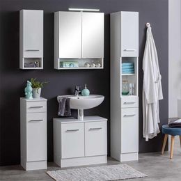 Pharao24.de Badezimmer Komplettset in Wei&szlig; 110 cm breit (f&uuml;nfteilig)
