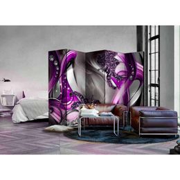 Pharao24.de Design Paravent in Violett und Grau Lilien