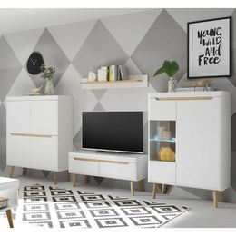 Pharao24.de Wohnzimmerm&ouml;bel im Skandi Design Vierfu&szlig;gestellen (vierteilig)