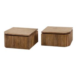Pharao24.de Beistellschrank Nachttisch im 2er Set aus Massivholz (2er Set)
