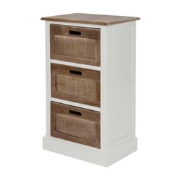 Pharao24.de Nachtkommode in Wei&szlig; Braun Shabby Chic