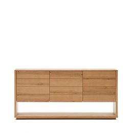 Pharao24.de Sideboard mit T&uuml;ren Oberfl&auml;che Eiche furniert 152 cm breit