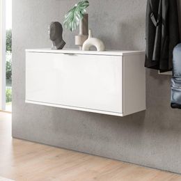 Pharao24.de Wandschrank Garderobenschrank Front Hochglanz mit Klappe