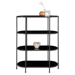 Pharao24.de Ovales Esszimmerregal in Schwarz 111 cm hoch - 85 cm breit