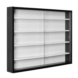 Pharao24.de Sammlervitrine in Wei&szlig; und Schwarz 80 cm breit