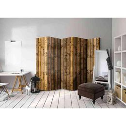 Pharao24.de Spanische Wand im Altholz Bretter Look 5 teilig