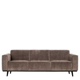 Pharao24.de Cord Sofa in Taupe Vierfu&szlig;gestell aus Holz