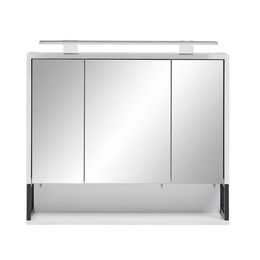 Pharao24.de Badspiegelschrank in Wei&szlig; und Anthrazit 70 cm breit