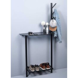 Pharao24.de Wandgarderobe aus Metall und Glas Ablage f&uuml;r Schuhe