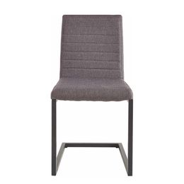 Pharao24.de Freischwinger St&uuml;hle in Anthrazit Webstoff Metallgestell (2er Set)