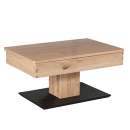 Pharao24.de Wohnzimmer Tisch h&ouml;henverstellbar Wildeiche Bianco und Schwarz