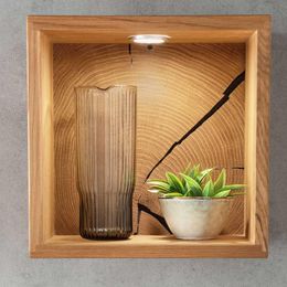 Pharao24.de Massivholzregal h&auml;ngend aus Wildeiche Massivholz 34 cm hoch