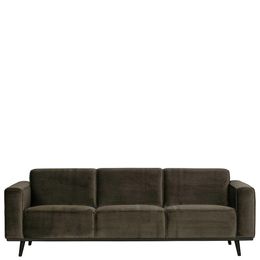 Pharao24.de 3er Sofa in Dunkelgr&uuml;n Samt 230 cm breit