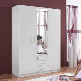 Pharao24.de Kleiderschrank mit Schubladen wei&szlig; 135 cm breit Made in Germany