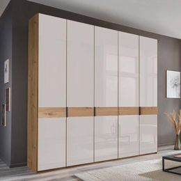 Pharao24.de Dreht&uuml;renschrank Schlafzimmerkleiderschrank in Wei&szlig; und Eiche Bianco