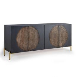 Pharao24.de Sideboard Kommode mit Mandala Motiv geschnitzt