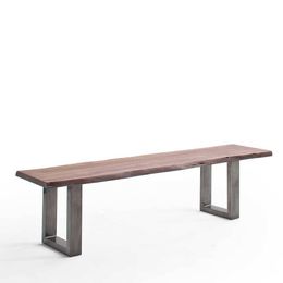 Pharao24.de Sitzbank Holzbank 47 cm Sitzh&ouml;he mit B&uuml;gelgestell