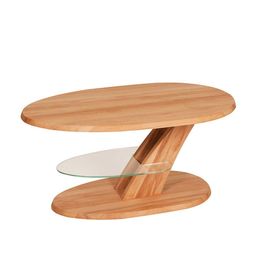 Pharao24.de Wohnzimmertisch h&ouml;henverstellbar oval aus Kernbuche Massivholz 100x48x65 cm Pharao24