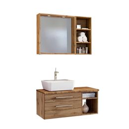 Pharao24.de Moderne Badm&ouml;bel in Wildeichefarben Made in Germany (dreiteilig)