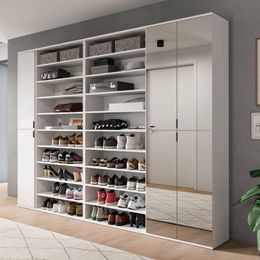 Pharao24.de Garderobenschuhschrank XXL Schuh Schrank mit Spiegeln und Dreht&uuml;ren (vierteilig)