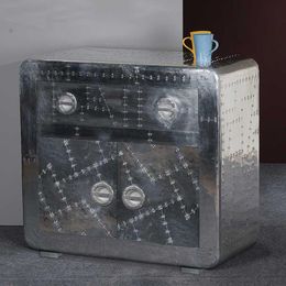 Pharao24.de Kommode 90 cm breit in Silberfarben