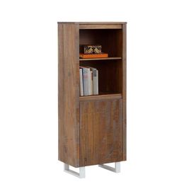 Pharao24.de Modernes Regal in Kiefer dunkel Metall B&uuml;gelgestell