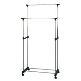 Pharao24.de Rollgarderobe mit 2 Stangen h&ouml;henverstellbar