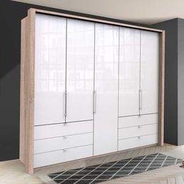Pharao24.de XL Schlafzimmerschrank in Wei&szlig; Eiche S&auml;gerau