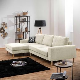 Pharao24.de Ecksofa in Cremewei&szlig; Cord