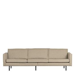 Pharao24.de Boucle Sofa Beige mit Armlehnen Fu&szlig;gestell aus Metall