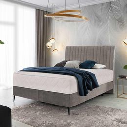 Pharao24.de Boxspringbett Doppelbett im Retrostil in Beige