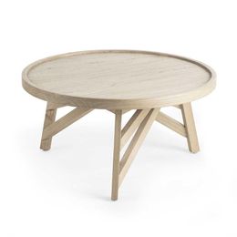 Pharao24.de Runder Massivtisch in Grey Wash lackiert Mindiholz