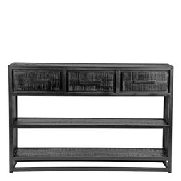 Pharao24.de Rustikaler Konsoltisch in Schwarz Industry und Loft Stil