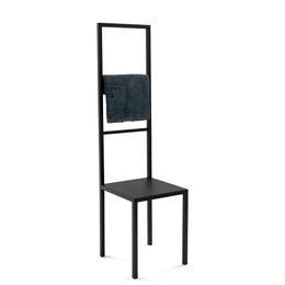 Pharao24.de Stummer Diener in Schwarz pulverbschichtet 150 cm hoch 40 cm breit