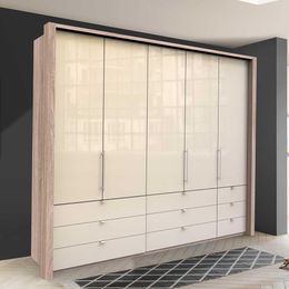 Pharao24.de Kleiderschrank in Cremefarben Eiche S&auml;gerau
