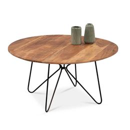 Pharao24.de Couchtisch Massivholztisch in runder Form aus Akazie Massivholz