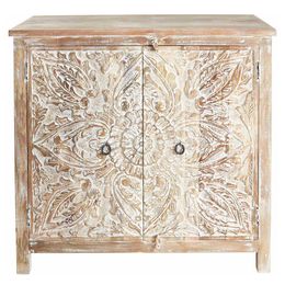 Pharao24.de Holzkommode in Mangoholz White Wash Vintage Look