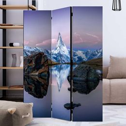 Pharao24.de Umkleide Paravent mit Berglandschaft Motiv Landhausstil