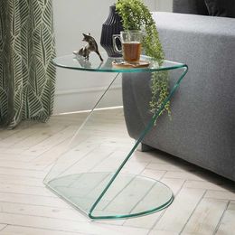 Pharao24.de Geformter Glas Tisch in modernem Design 50 cm hoch - 50 cm breit