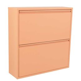 Pharao24.de Kleinerschuhschrank aus Stahl Terracotta pulverbeschichtet