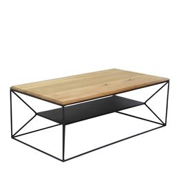 Pharao24.de Sofatisch Industrial aus Wildeiche Massivholz Metall