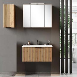 Pharao24.de Waschplatz mit Schr&auml;nken f&uuml;r die Wandmontage Made in Germany (dreiteilig)