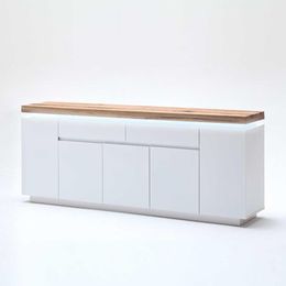 Pharao24.de Sideboard in Wei&szlig; mit Wildeiche massiv