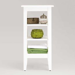 Pharao24.de Badezimmer Regal in Wei&szlig; lasiert Kiefer massiv 85 cm hoch