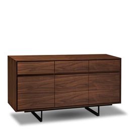 Pharao24.de Wohnzimmer Kommode in Walnussfarben 155 cm breit